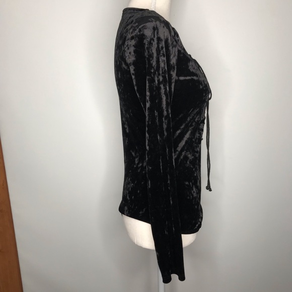 Windsor | Tops | Windsor Black Velvet Laced Up Frong Body Suit | Poshmark